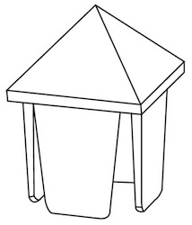 1 3/8" x 1 3/8" PVC Pyramid Internal Cap in White